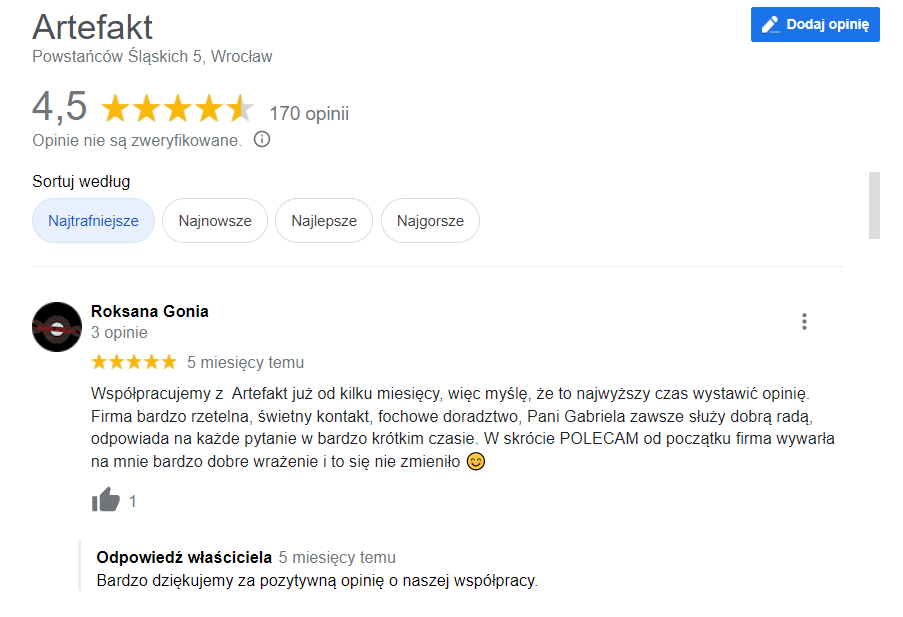 Pozytywne opinie o firmie są dobrą formą reklamy, czyli SEO PR - Artefakt Pozytywne opinie o firmie są dobrą formą reklamy, czyli SEO PR - Artefakt